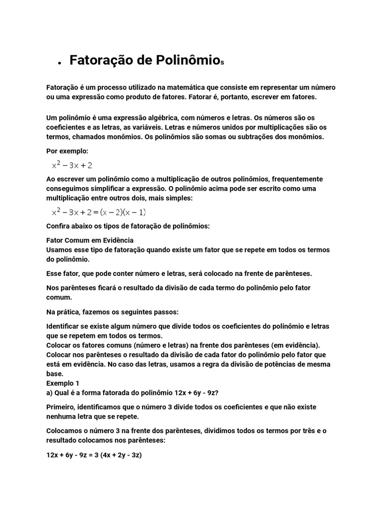 Documento 9 | PDF | Números | Álgebra abstrata