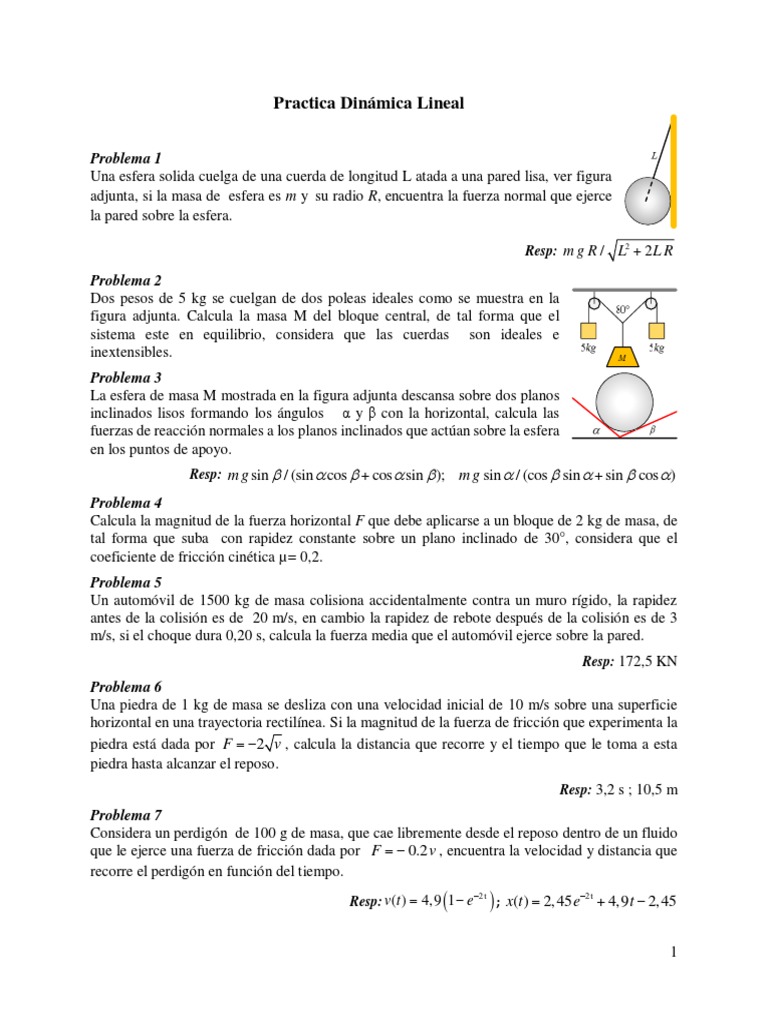Practica VI - Dinámica Lineal | PDF | Fricción | Fuerza