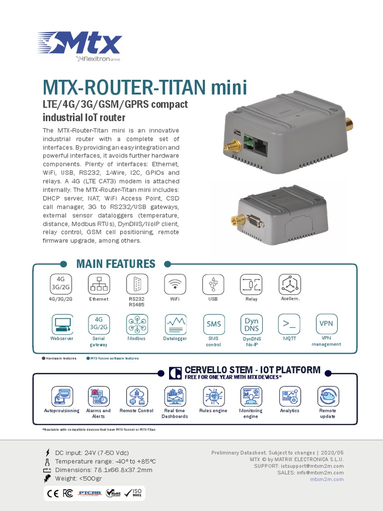 Mtx-Router-Titan Mini Datasheet | PDF