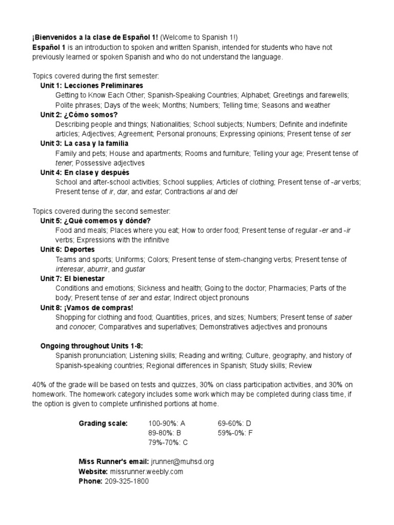 Class Rules Draft 2023-24 | PDF | Spanish Language | Verb