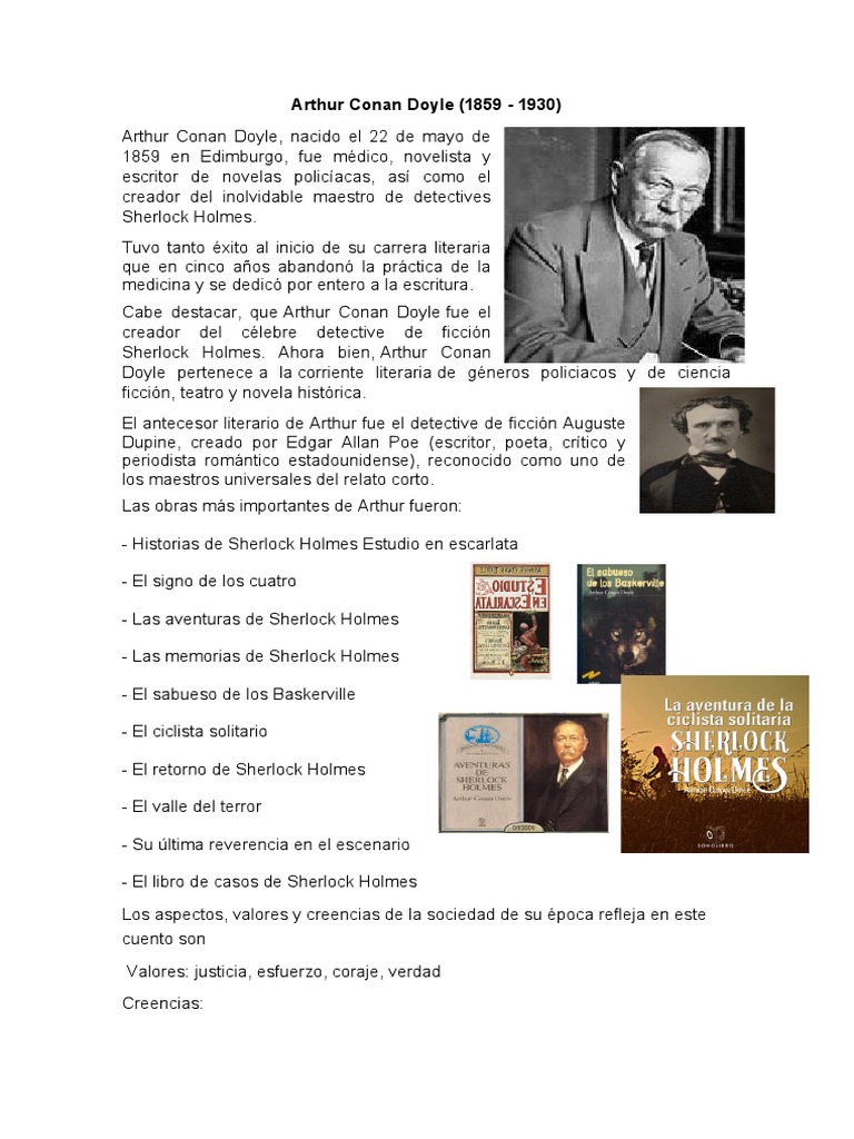 Arthur Conan Doyle y Sherlock Holmes | PDF | Clásicos