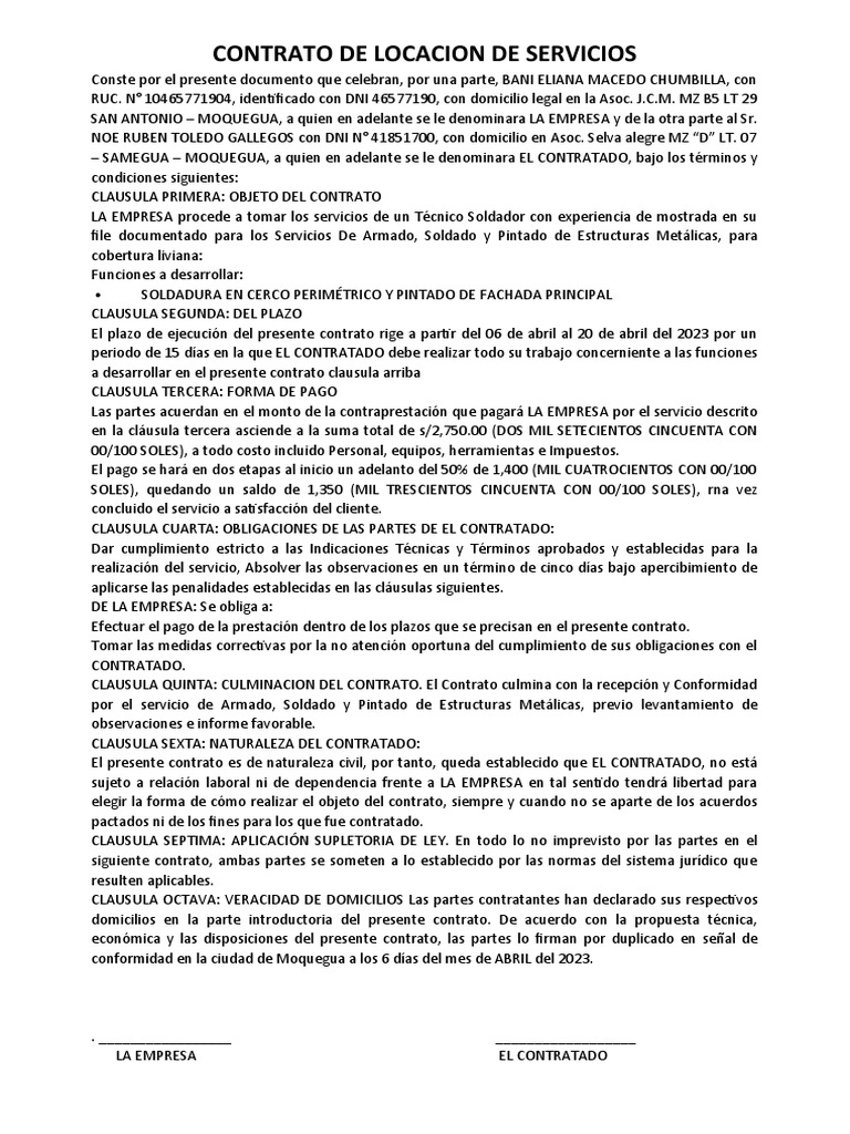 Contrato Abril Ruben | PDF | Justicia | Crimen y violencia