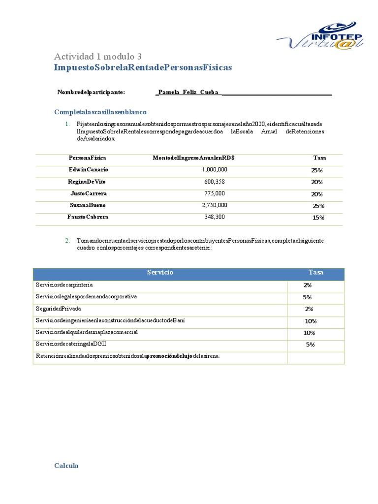 Actividad 1 Modulo 3 Tributaria | PDF