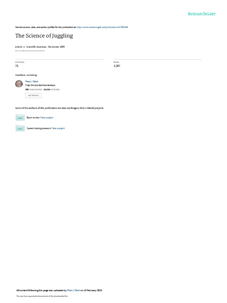 The Science of Juggling | PDF