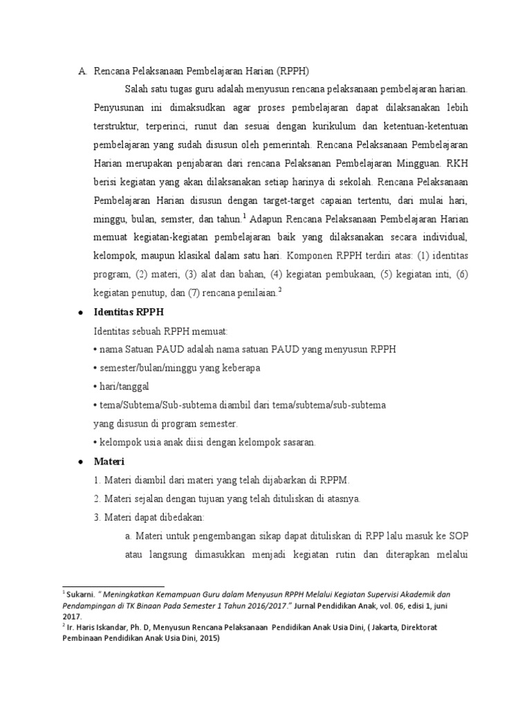 Rencana Pelaksanaan Pembelajaran Harian | PDF