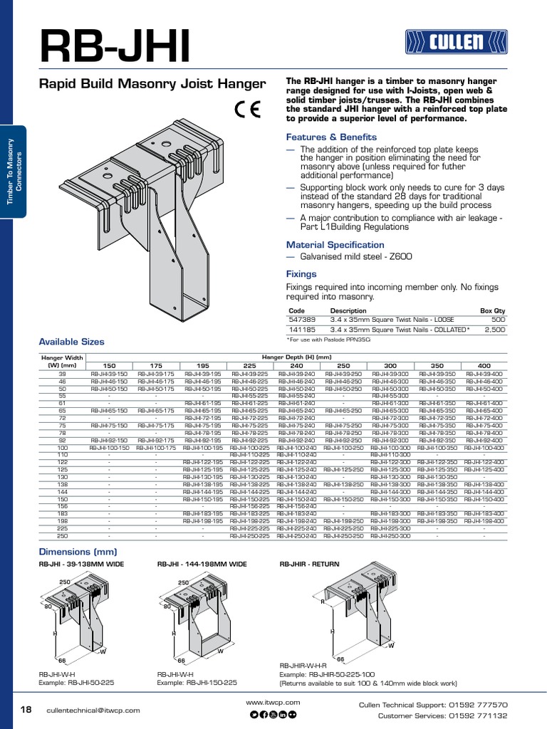 Rapid Build Masonry Joist Hanger Guide Pdf Truss Components