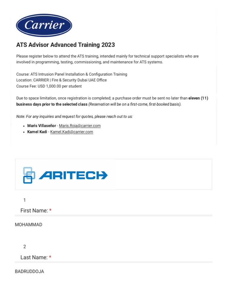 ATS Advisor Advanced Training 2023 Badruddoja | PDF