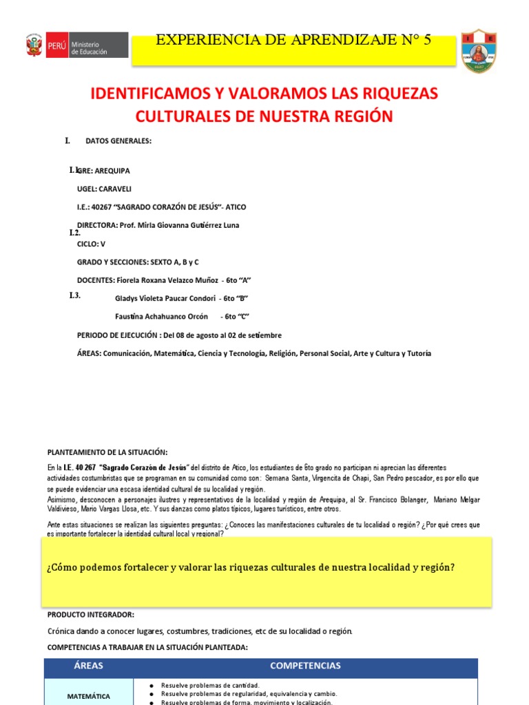 Experiencia de Aprendizaje #5 | PDF | Evaluación | Aprendizaje