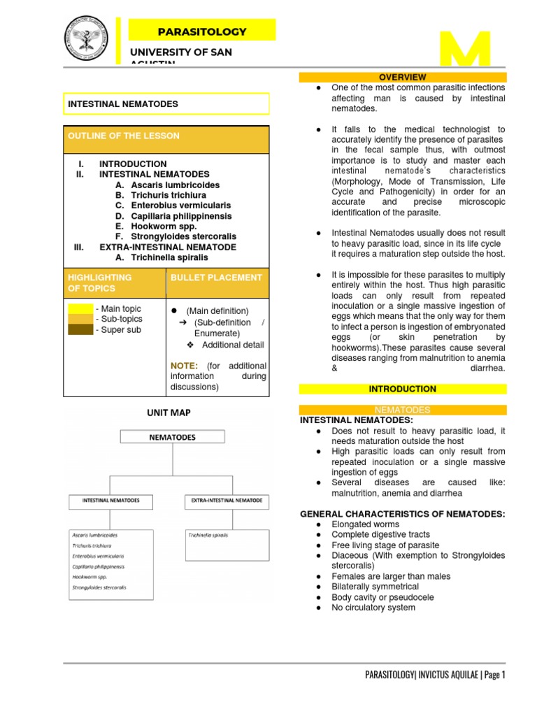 Overview of Intestinal Nematodes | PDF | Nematode | Parasitism
