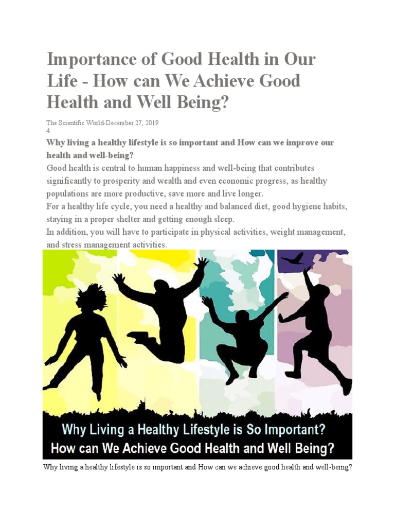 Importance of Good Health in Our Life | PDF | Obesity | Well Being