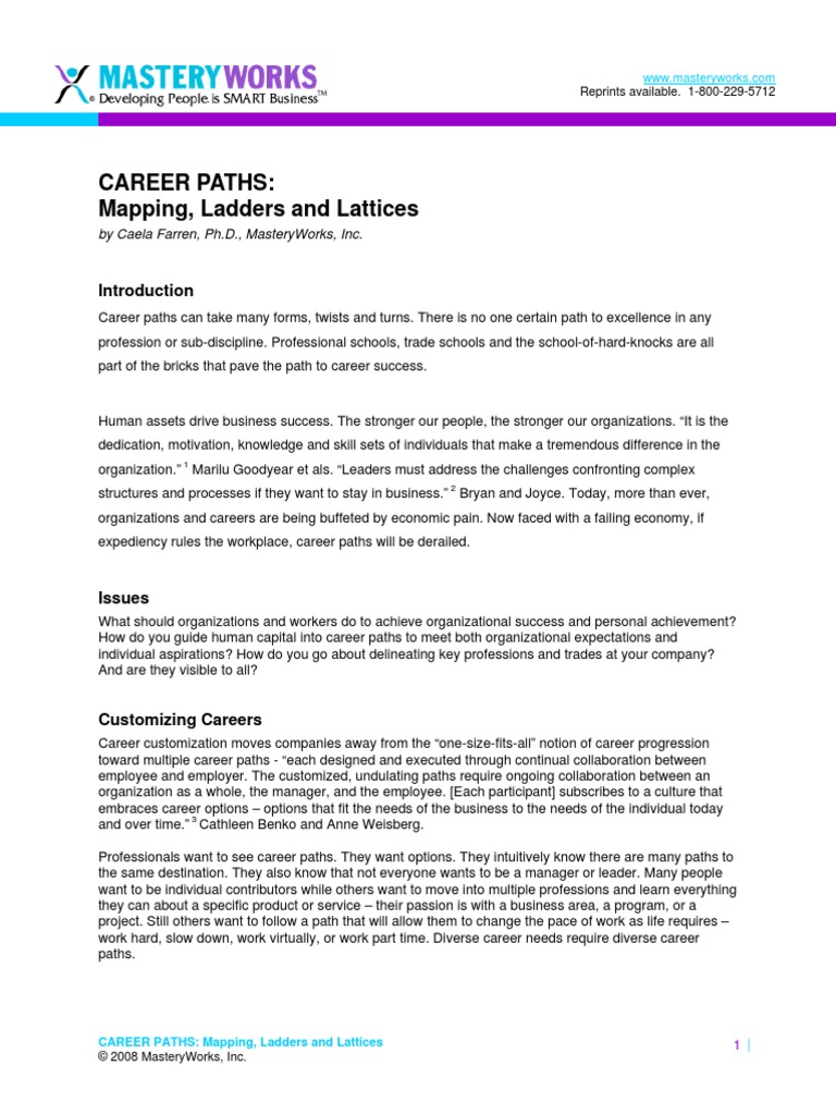 Career Paths Mapping Ladders Lattices | PDF | Employment | Turnover (Employment)