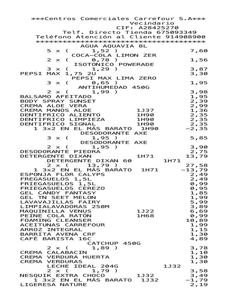 Ticket | PDF | Alimentos