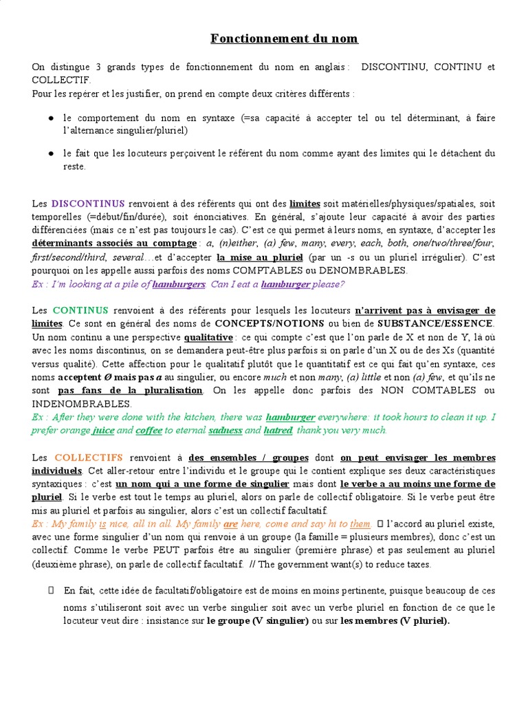 Types de noms en anglais | PDF | Nombre grammatical | Linguistique