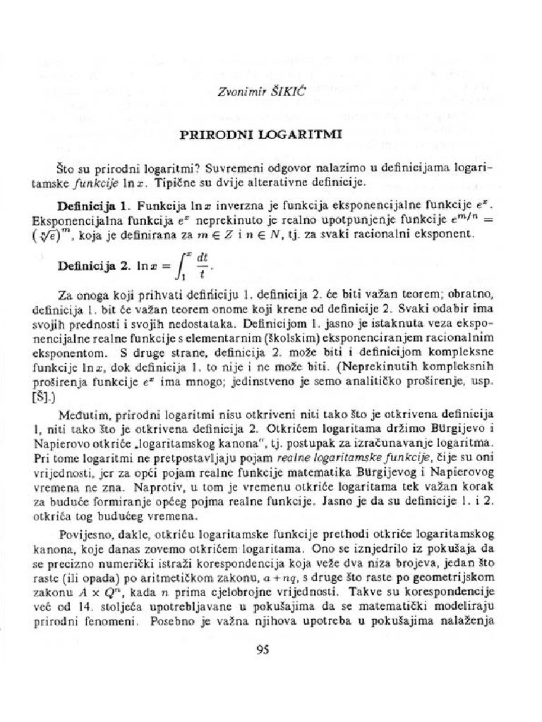 ZS Prirodni Logaritmi | PDF