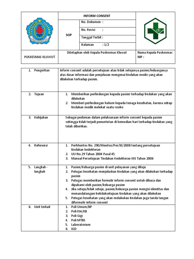 Sop Inform Consent | PDF