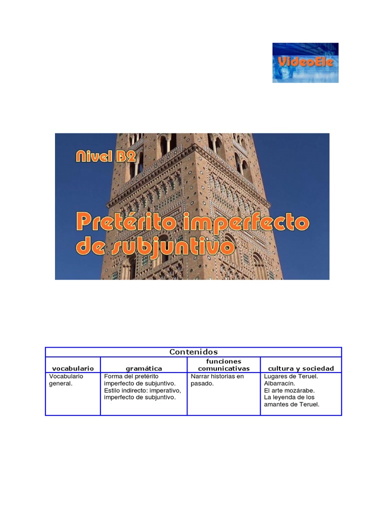 B2 Preterito Imperfecto Subjuntivo Actividad | PDF
