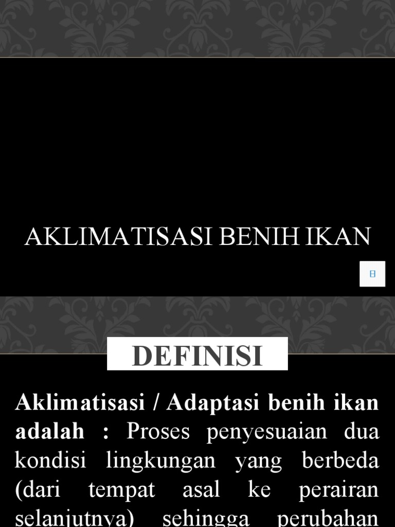 PP Aklimatisasi Benih | PDF