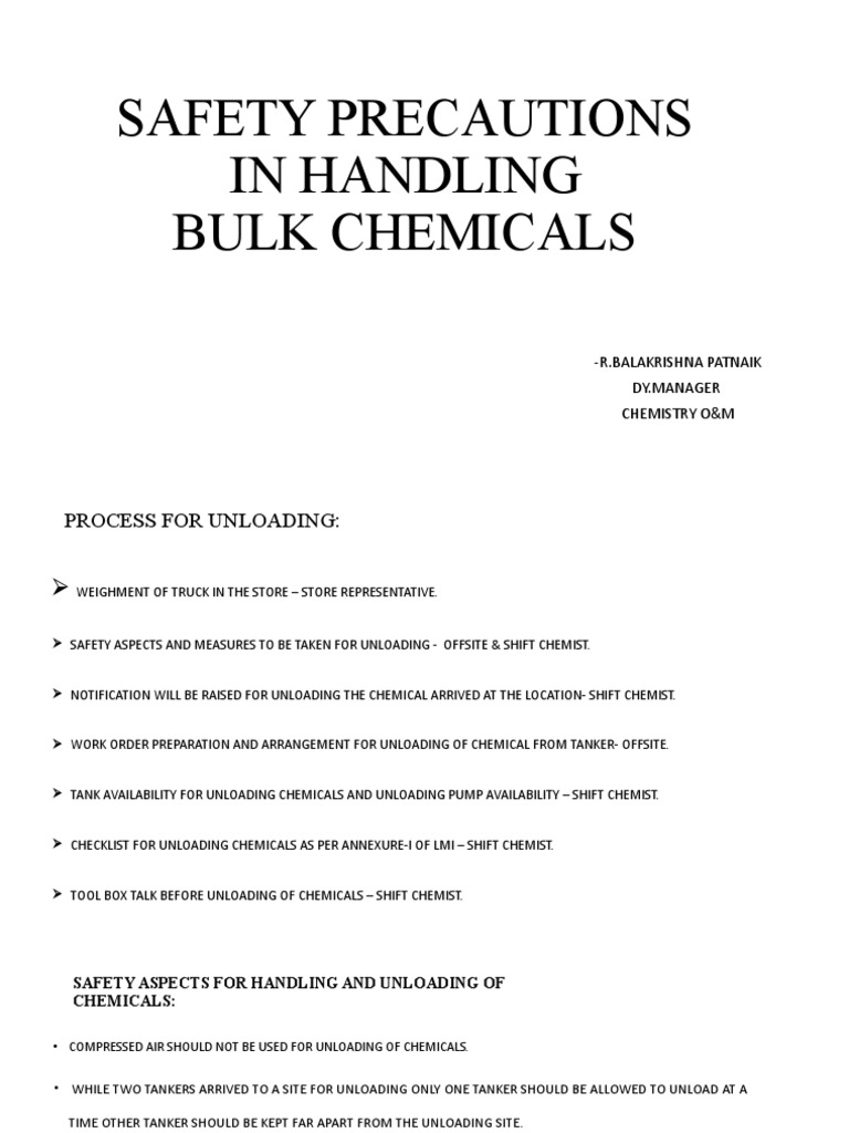 BUlK CHEMICAL UNLOADING | PDF