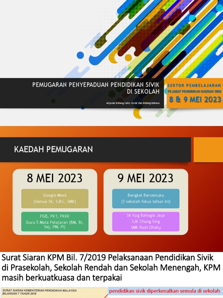 Pemugaran Pelaksanaan Pendidikan Sivik Di Sekolah 8.5.2023 | PDF