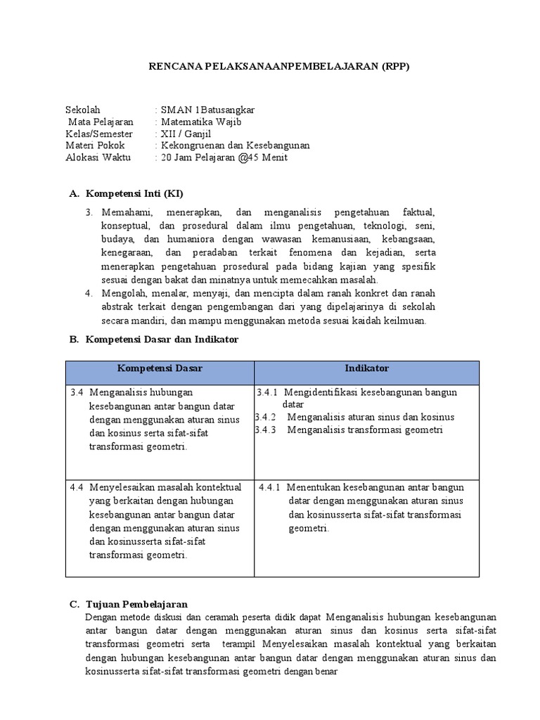 RPP Kesebangunan | PDF | Karier & Perkembangan