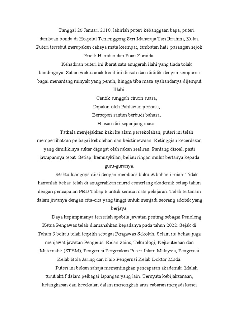 Tokoh Murid Perempuan | PDF