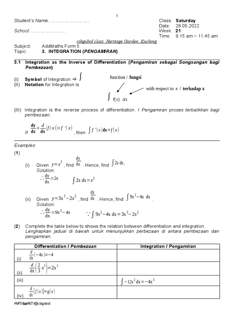W21 Chapter 3 Integration | PDF | Slope | Integral