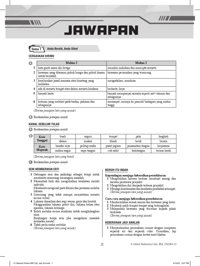 Module Perfect BM Tg5 - Jawapan | PDF