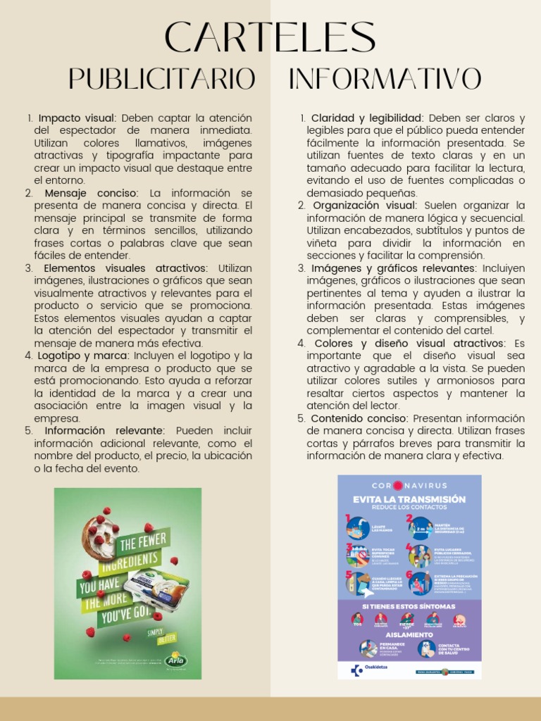 Cartel Publicitario e Informativo Características | PDF
