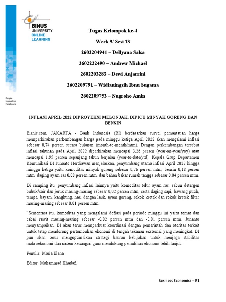 TK4 Business Economics - G5 | PDF