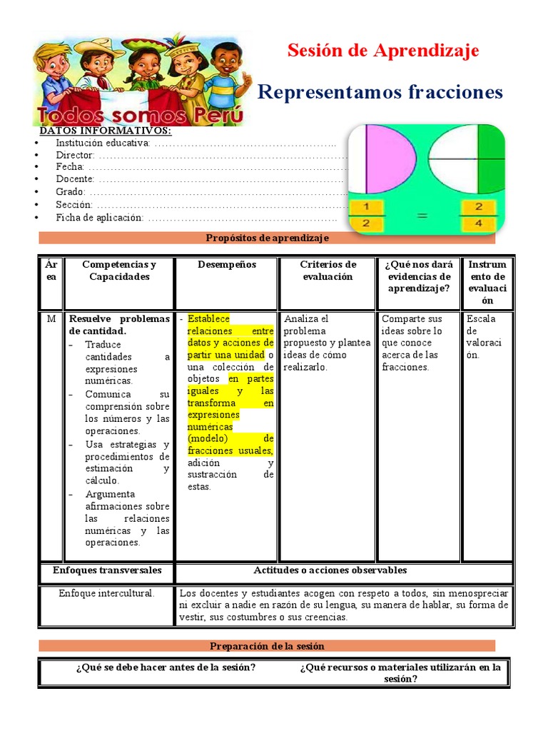 4° Sesión Día 3 Mat Representamos Fracciones - Refuerzo Escolar Unidad ...