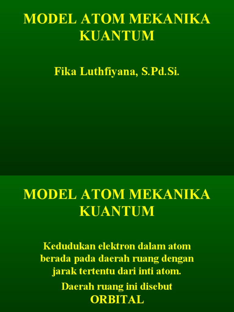 Kimia 11 - PPT - Model Atom Mekanika Kuantum | PDF