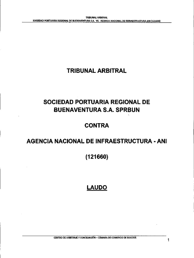 Sociedad Portuaria Regional de Buenaventura S.A. vs. Agencia Nacional ...