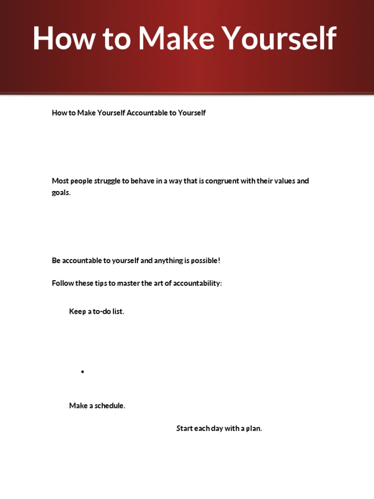 Mastering Self-Accountability Tips | PDF | Time Management ...