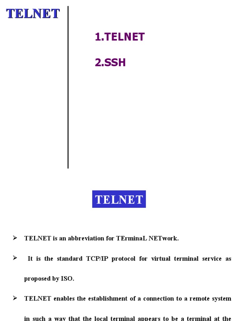 Telnet | PDF | Secure Shell | Internet Protocols