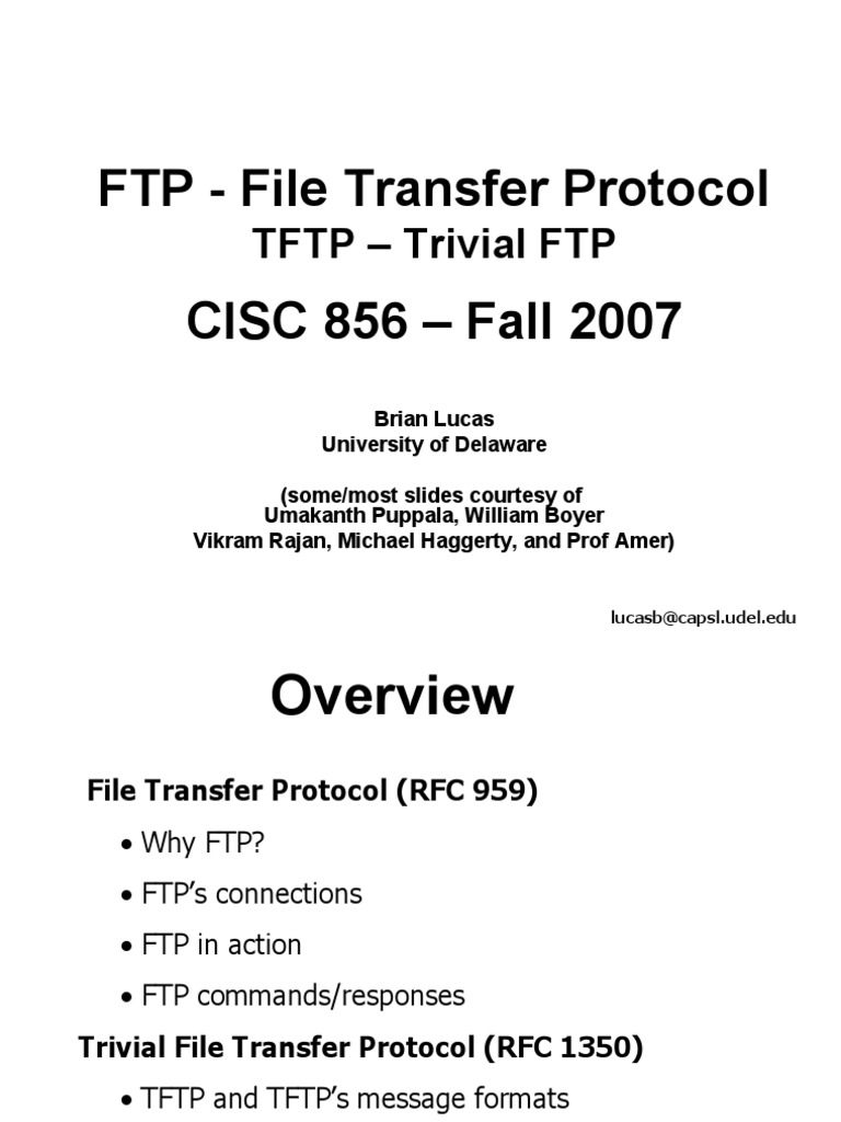 FTP 07f | PDF | File Transfer Protocol | Transmission Control Protocol