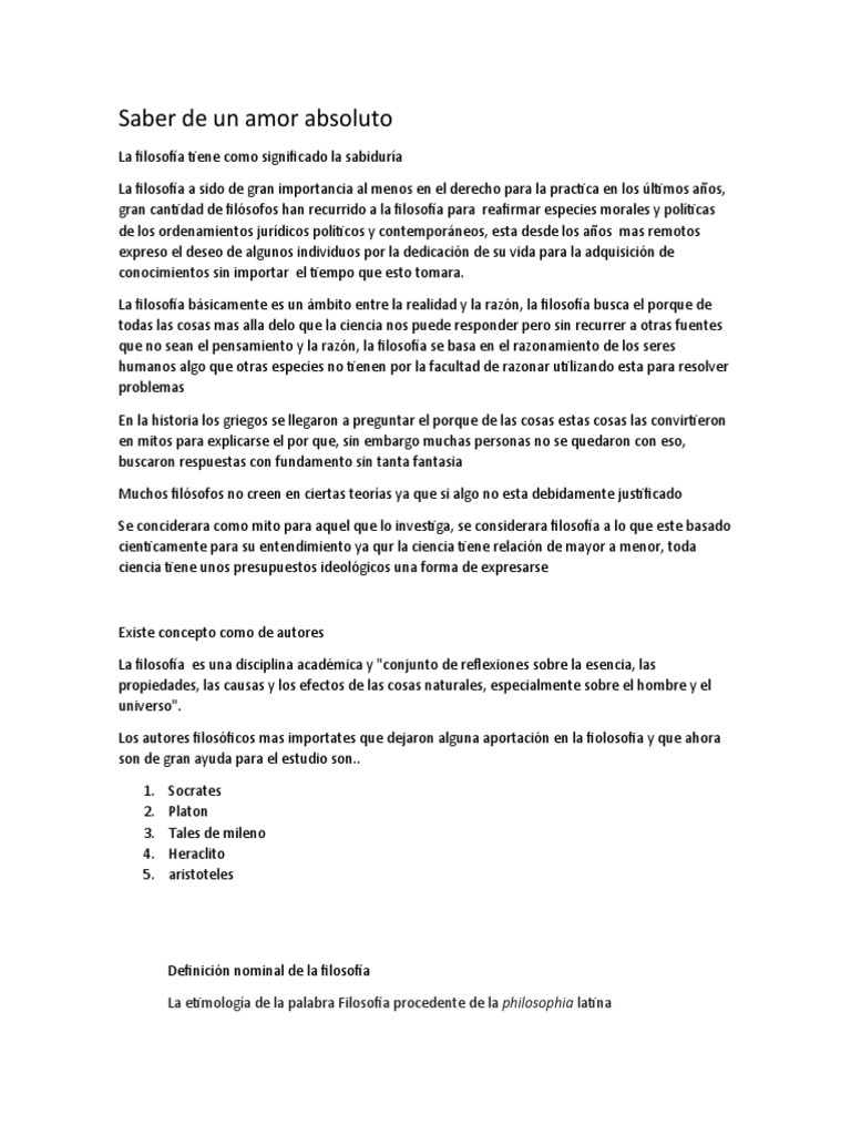 La Filosofía Tiene Como Significado La Sabiduría | PDF | Conocimiento ...
