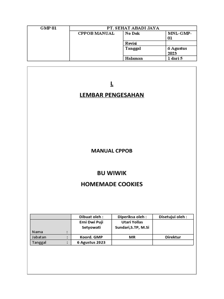 Desain Manual GMP | PDF