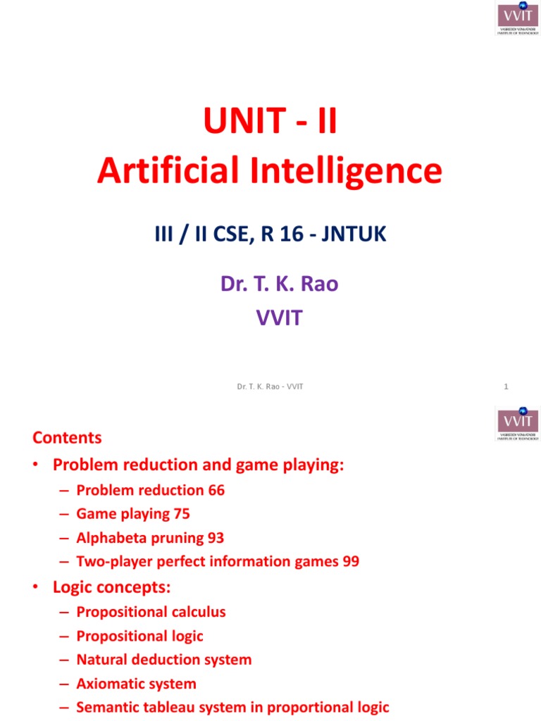 Ai - Unit Ii | PDF | Interpretation (Logic) | Deductive Reasoning
