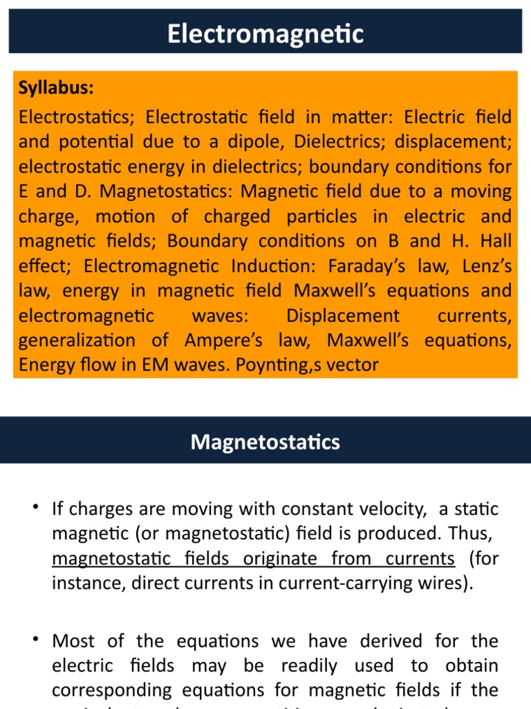 Magnetostatics | PDF | Electromagnetic Induction | Magnetic Field