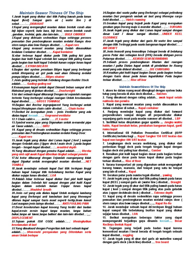 3.4.. Ukp Maintain Seawor Thiness of The Ship | PDF