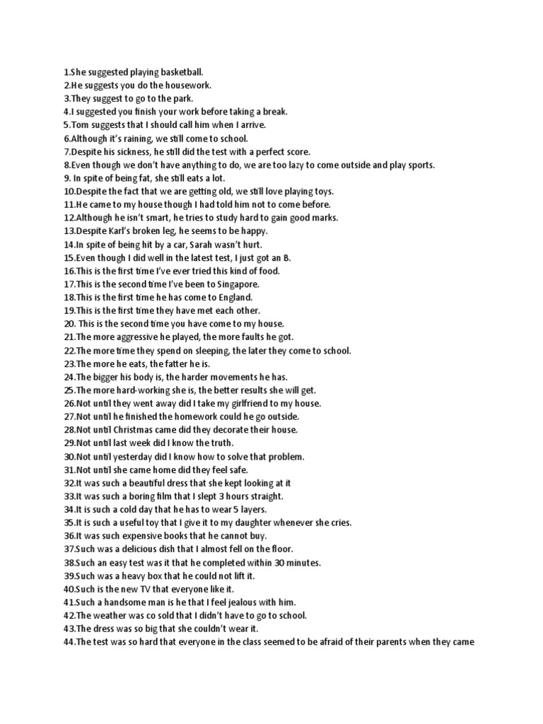200 Sentences | PDF