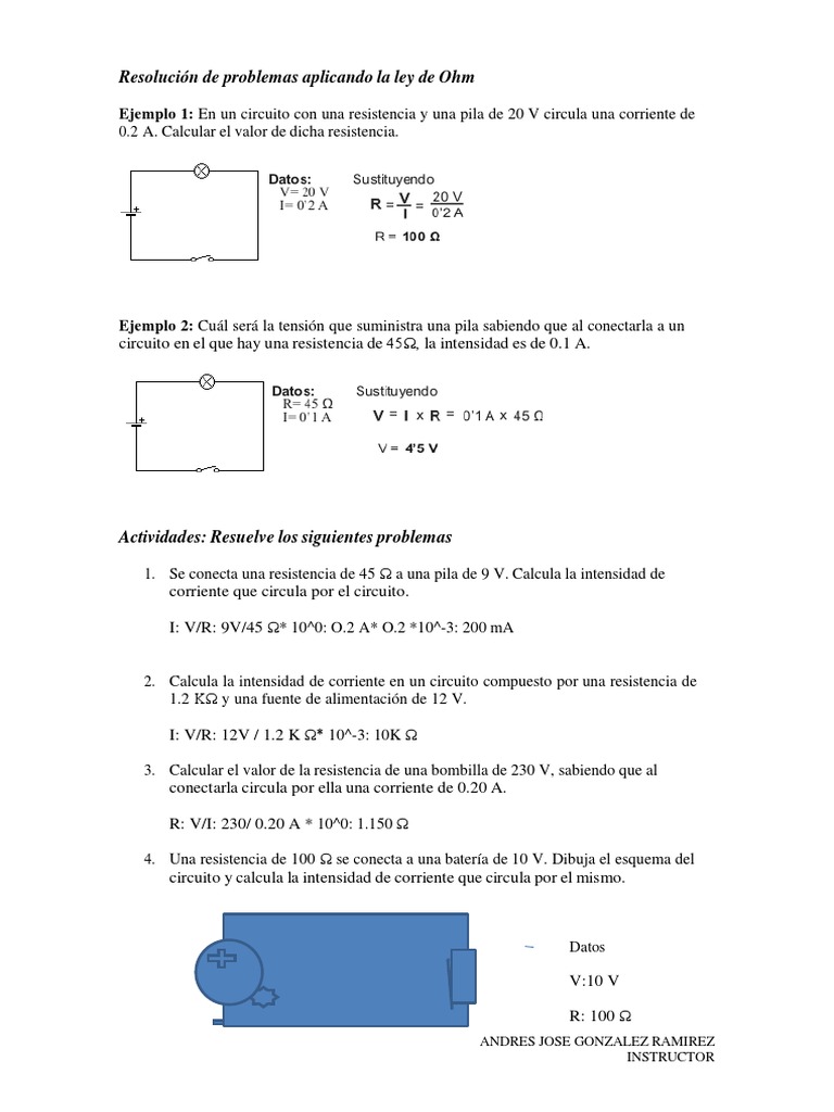 Taller Circuitos Pdf Resistencia Eléctrica Y Conductancia