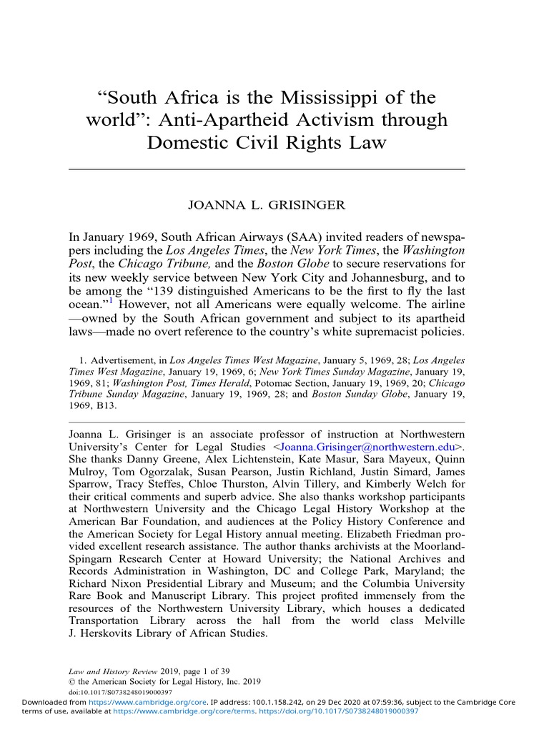 South Africa Is The Mississippi of The World Antiapartheid Activism ...