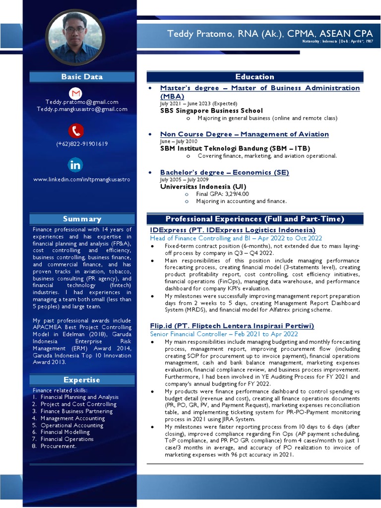 Professional Portfolios - Teddy Pratomo (2023) | PDF | Microsoft Excel ... Professional Portfolios - Teddy Pratomo (2023) | PDF | Microsoft Excel ...