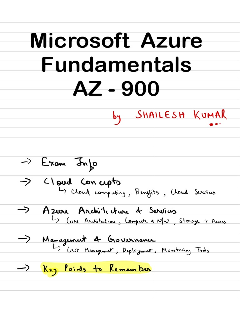 Microsoft Azure AZ 900 Notes | PDF | Cloud Computing | Microsoft Azure