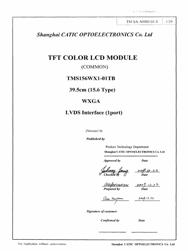 CATIC Optoelectronics Warranty & Specs | PDF | Manufactured Goods ...