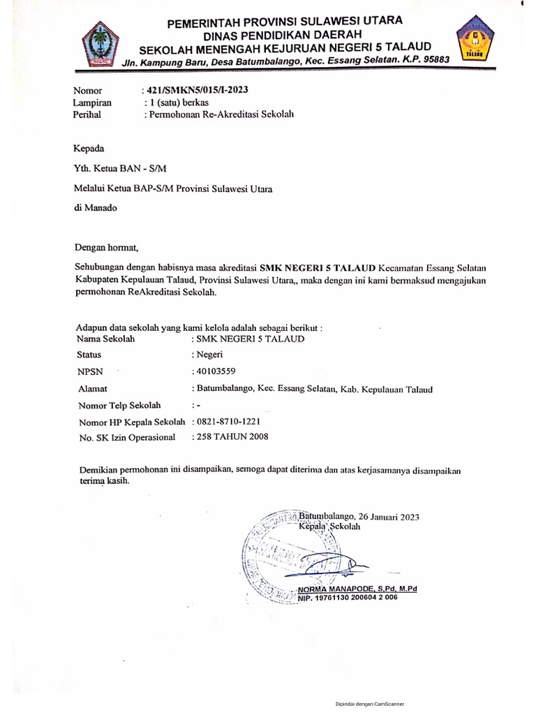 Surat Ajuan Contoh | PDF