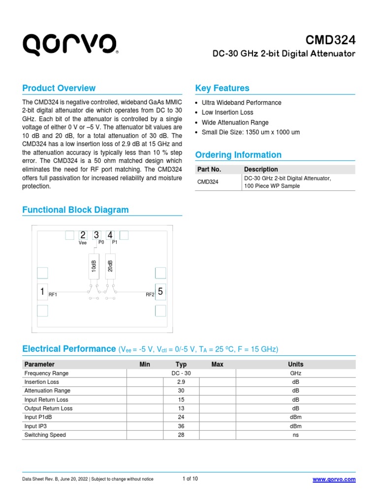 CMD324 Data Sheet | PDF | Decibel | Capacitor