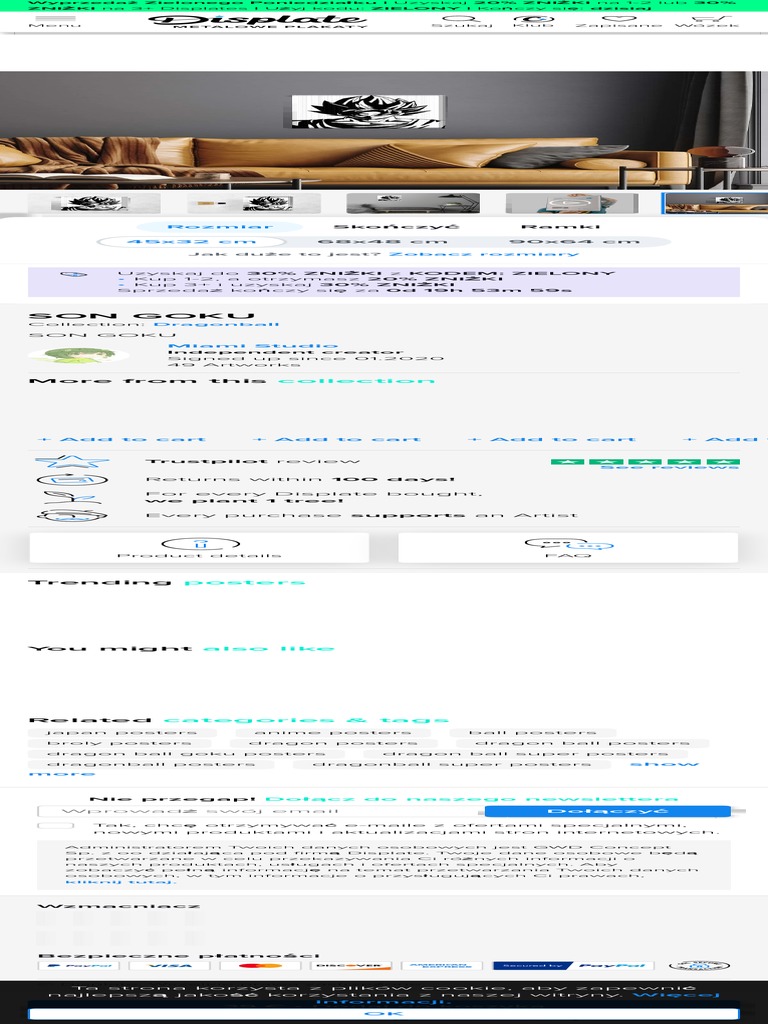 'SON GOKU ' Poster by Miami Studio Displate | PDF