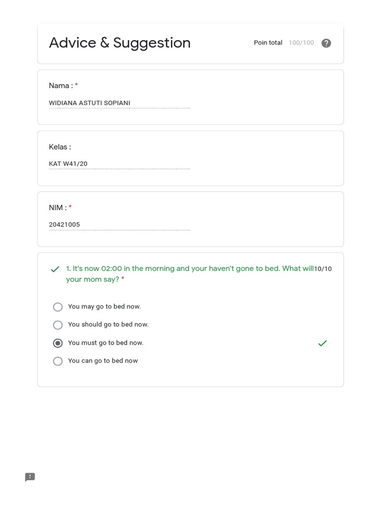 Advice & Suggestion | PDF